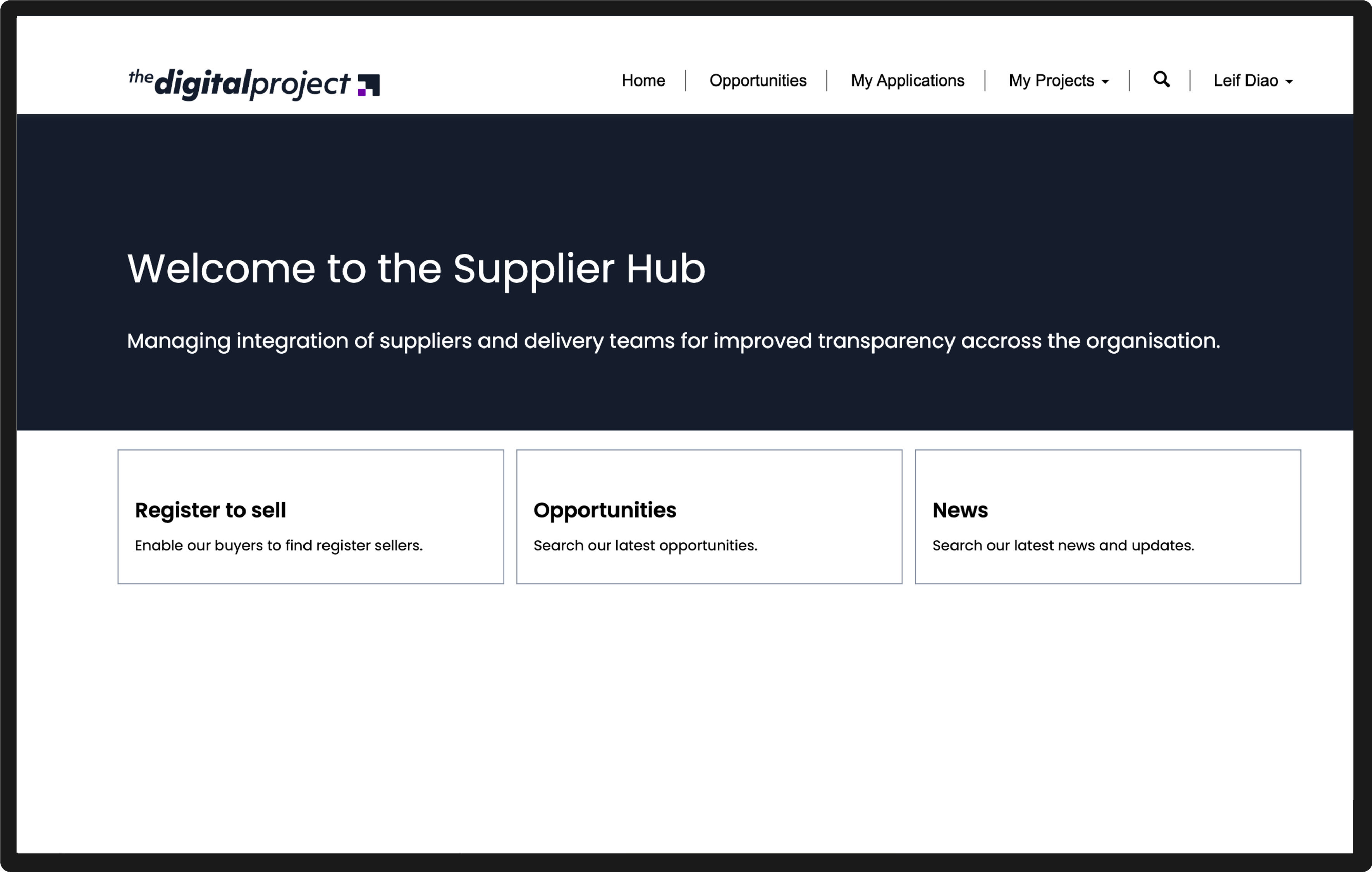 The Digital Project | Supplier Hub